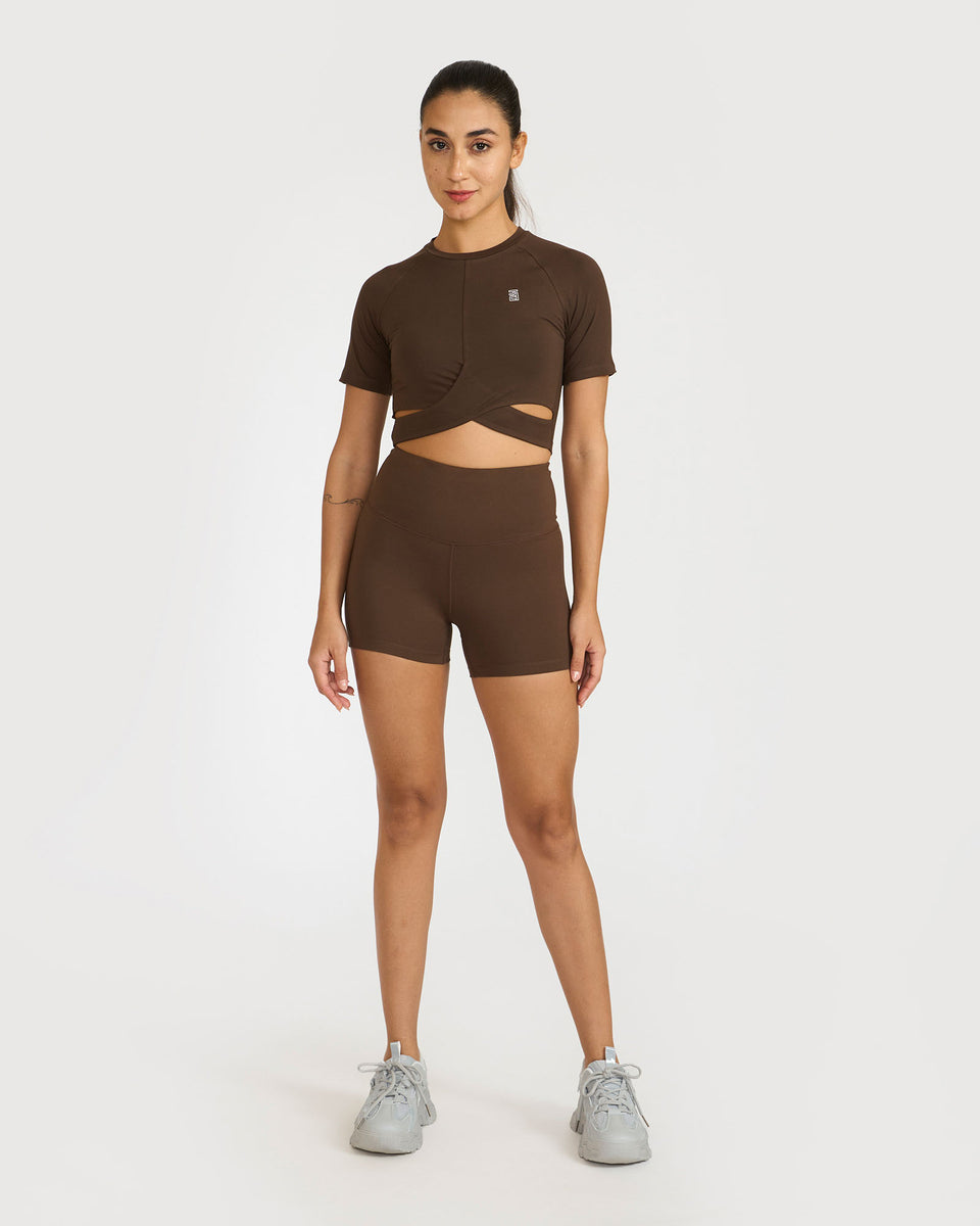 Buy Zen Shorts & Front Wrap Crop Top Co-Ord Set by ...
